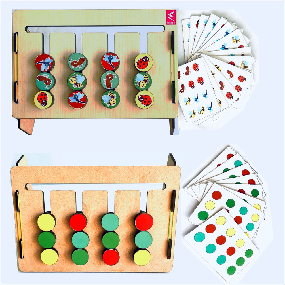 Wooden Double side Pattern Sliding Activity game – WissenProduct