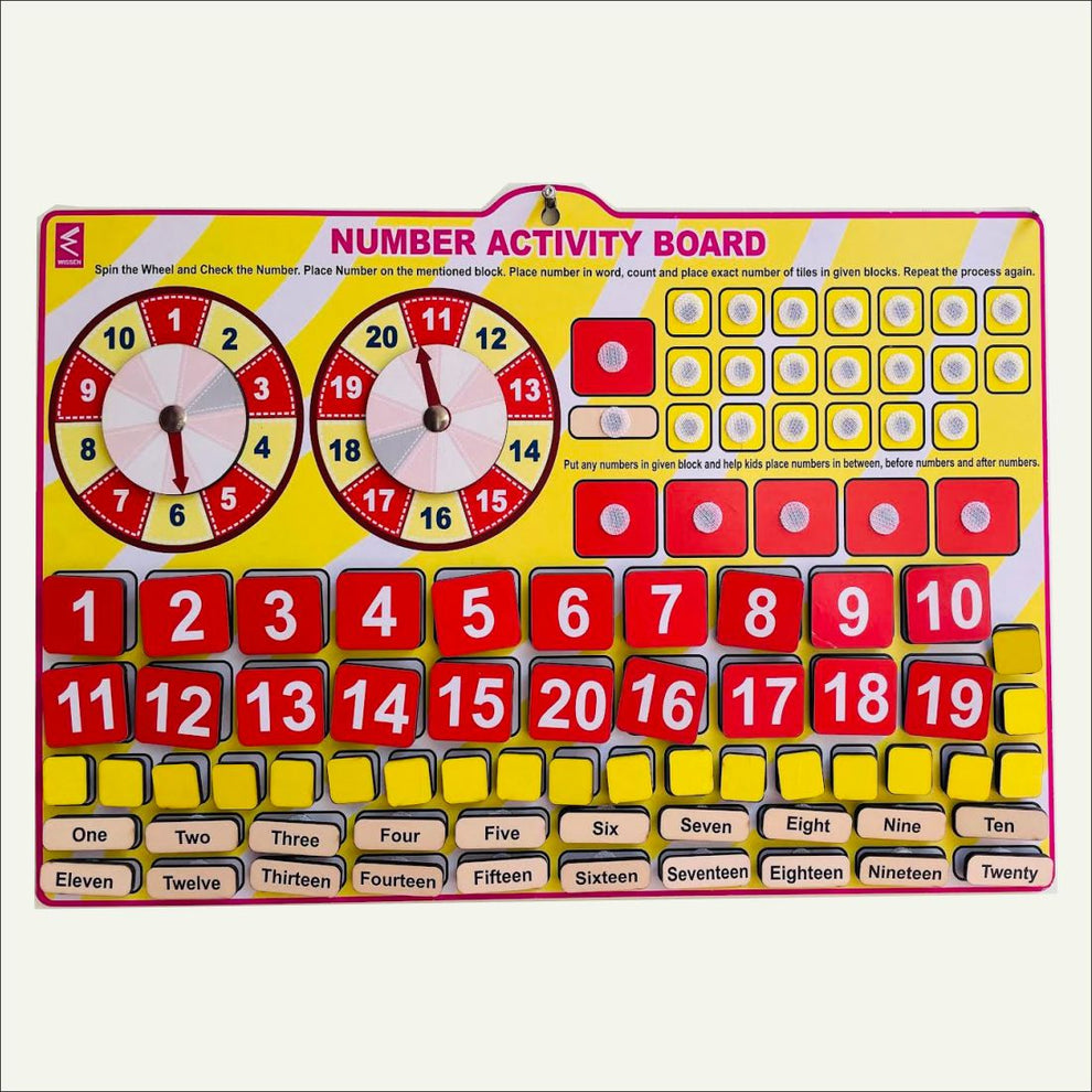 Wooden Number Activity Learning Board- Velcro Based for Kids ...
