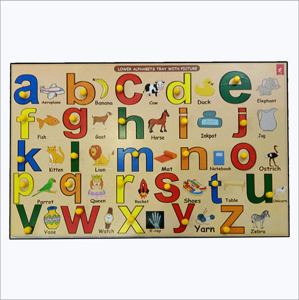 Wooden Small Alphabet Peg Board Puzzle- 12*18 inch – Wissen Products