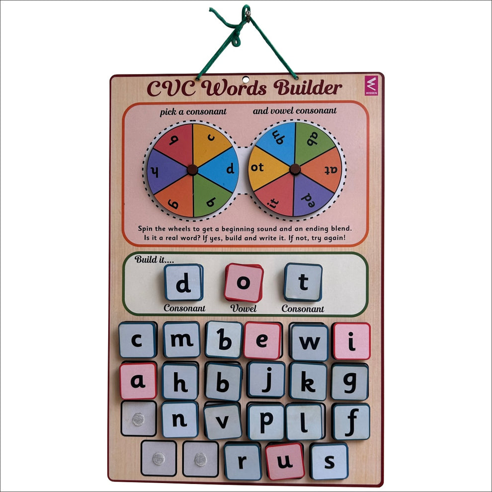 Wooden CVC Word Buiilder Activity Velcro Game for Kids – Wissen Products