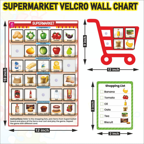 Wooden Supermarket Velcro Chart Activity game – Wissen Products