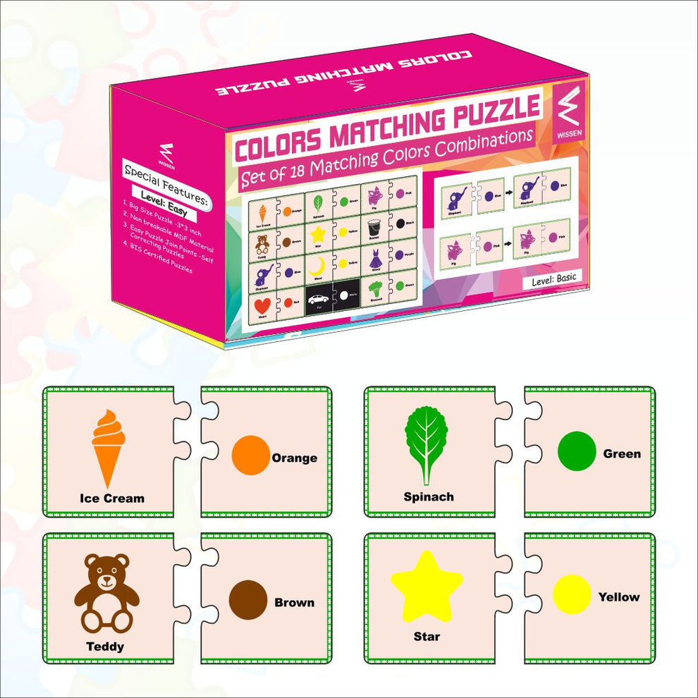 Wooden Self Correcting Color puzzle for kids -Basic Level – Wissen Products
