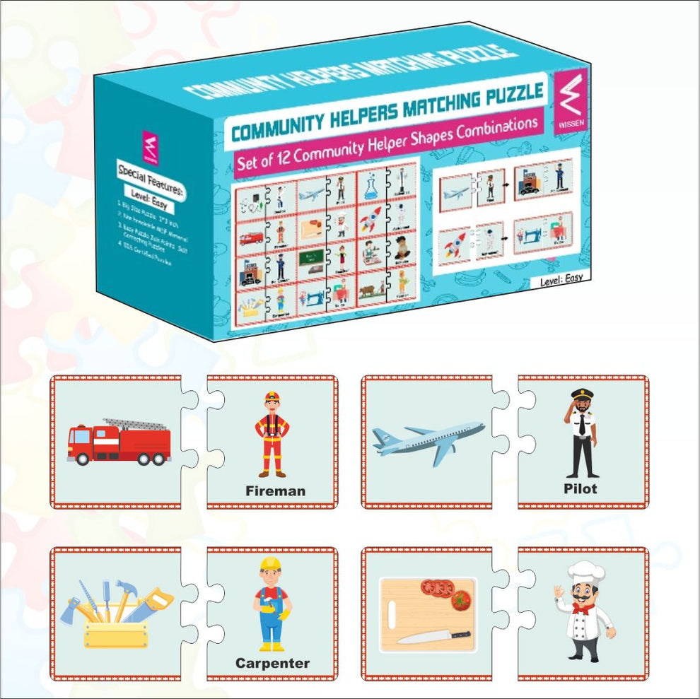 Wooden Community Helper Matching Puzzle for Kids – Wissen Products