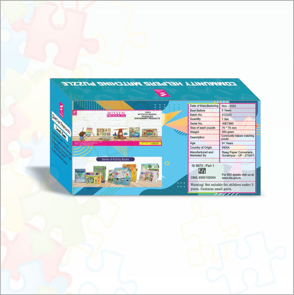 Wooden Community Helper Matching Puzzle for Kids – Wissen Products