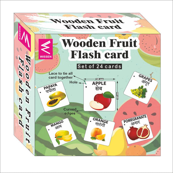 Wooden (MDF) Fruits Learning Flash card with lacing thread. – Wissen ...
