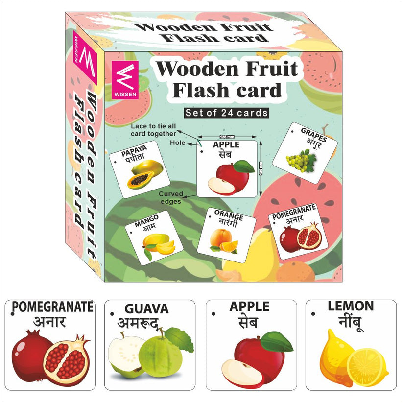 Wooden (MDF) Fruits Learning Flash card with lacing thread. – Wissen ...