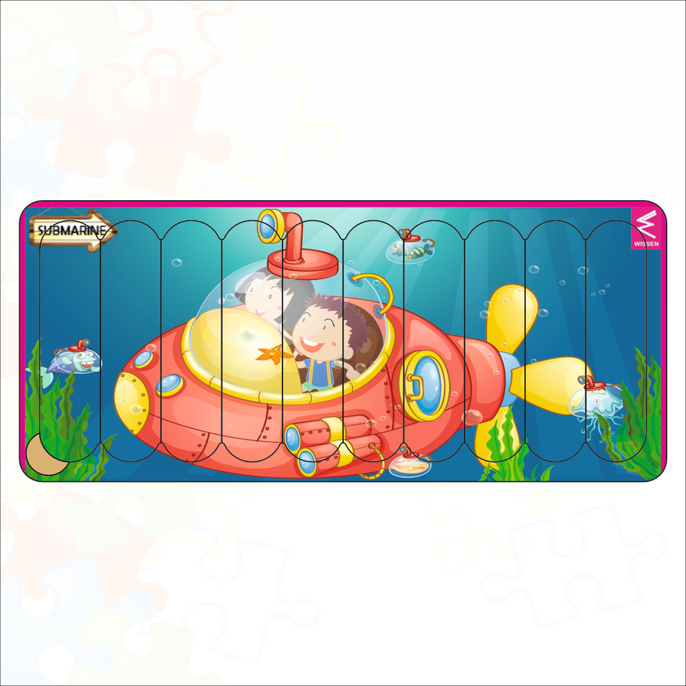 Wooden Strip Puzzle -My Submarine Design -9*4 inch – Wissen Products