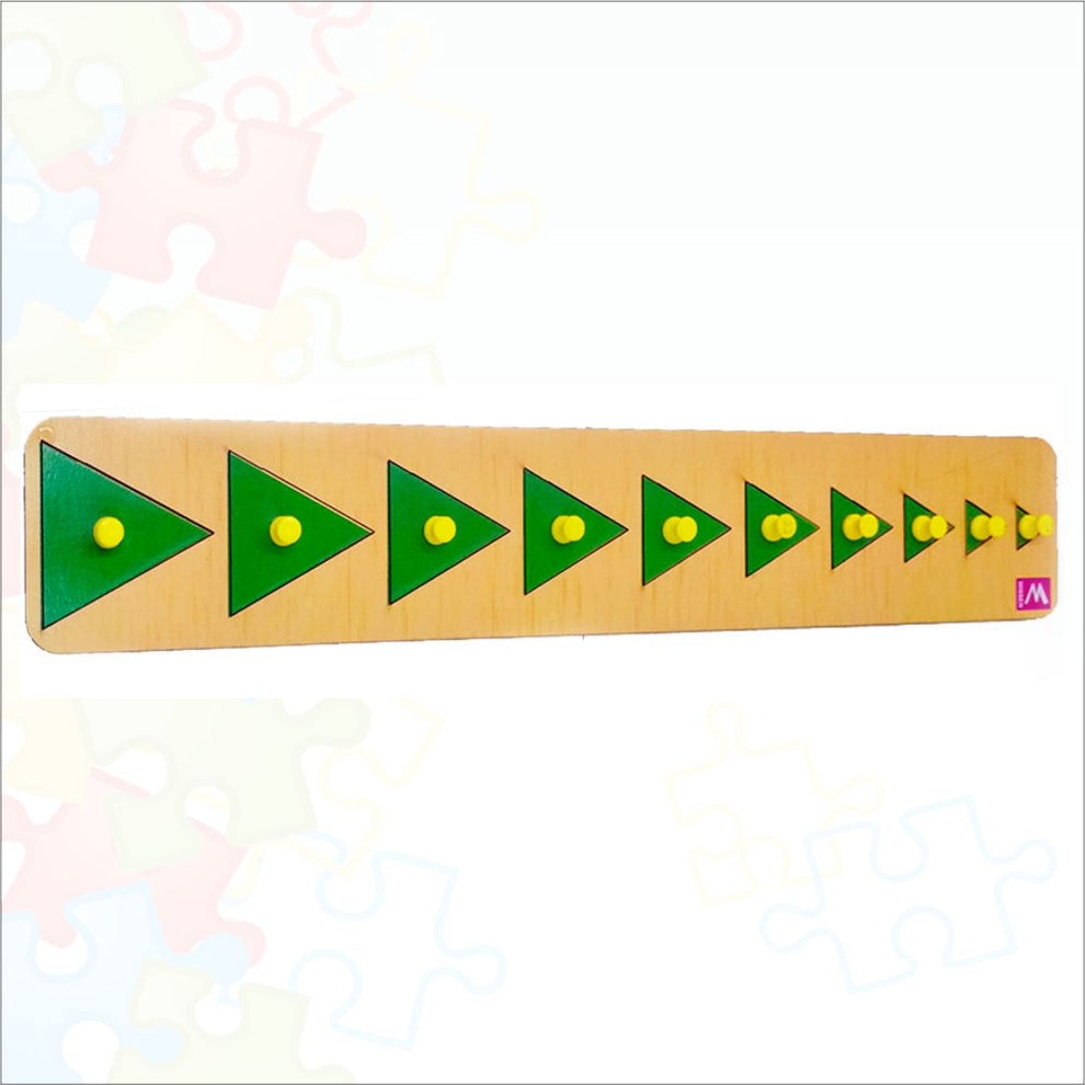 Wooden Triangle Seriation Peg Board Puzzle- 18*4 inch – Wissen Products