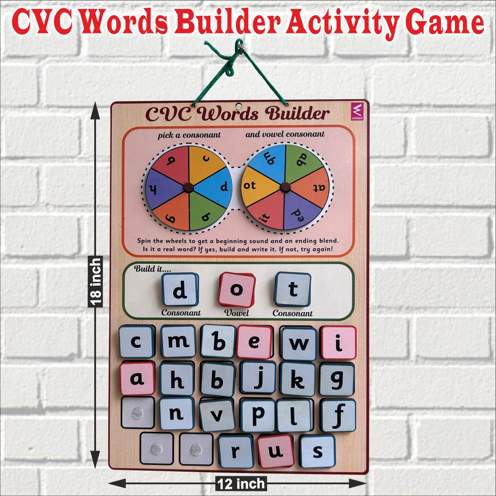 Wooden CVC Word Buiilder Activity Velcro Game for Kids – Wissen Products