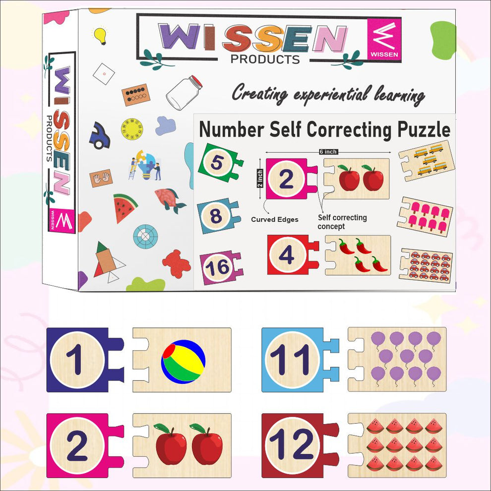 Wooden Numbers 1-20 Self Correcting Puzzles for Kids – WissenProduct